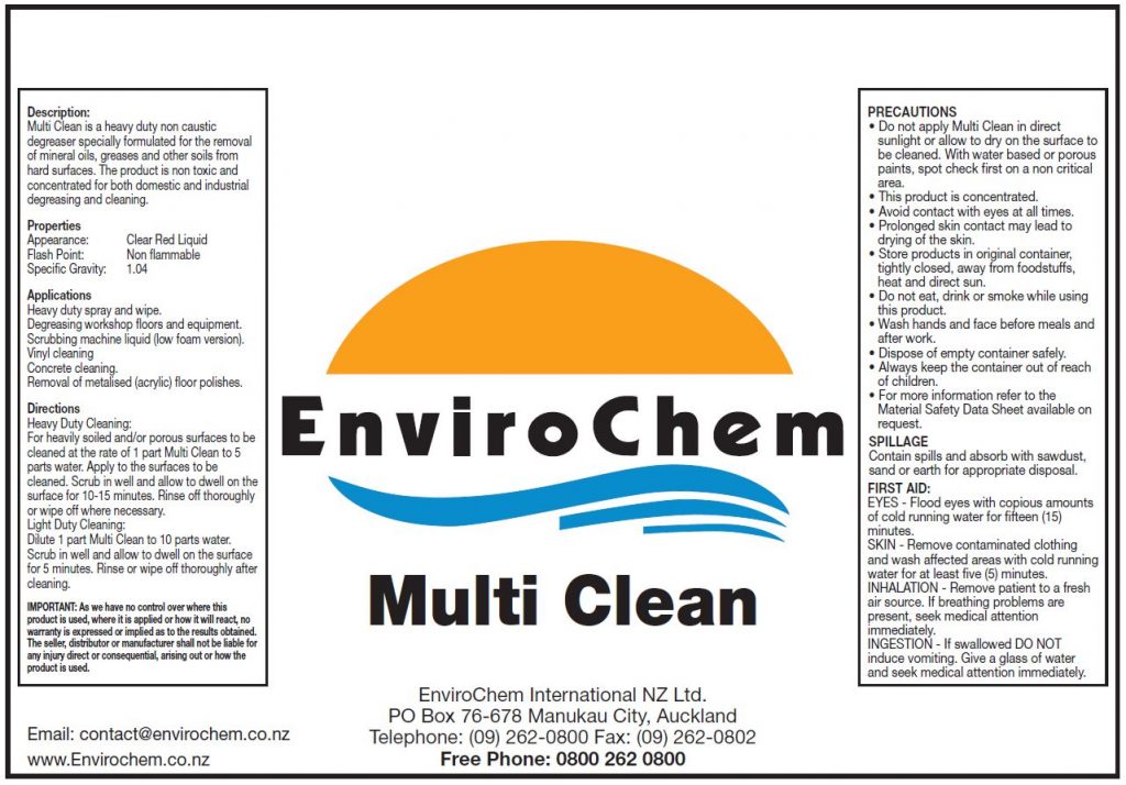 Multi Clean (Degreaser) - Enviro Chem