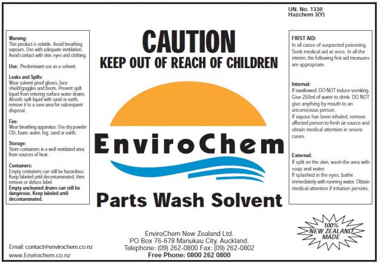 Parts Wash Solvent - Enviro Chem